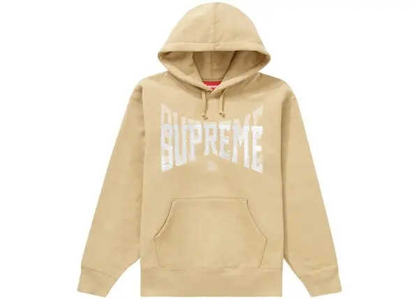 Supreme Rhinestone Shadow Hooded Sweatshirt - Dark Tan