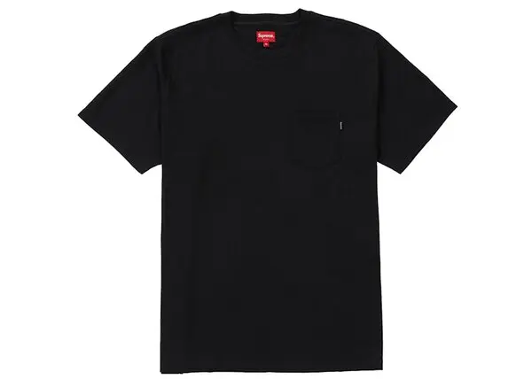 Supreme Short Sleeve Pocket Tee Shirt - Black