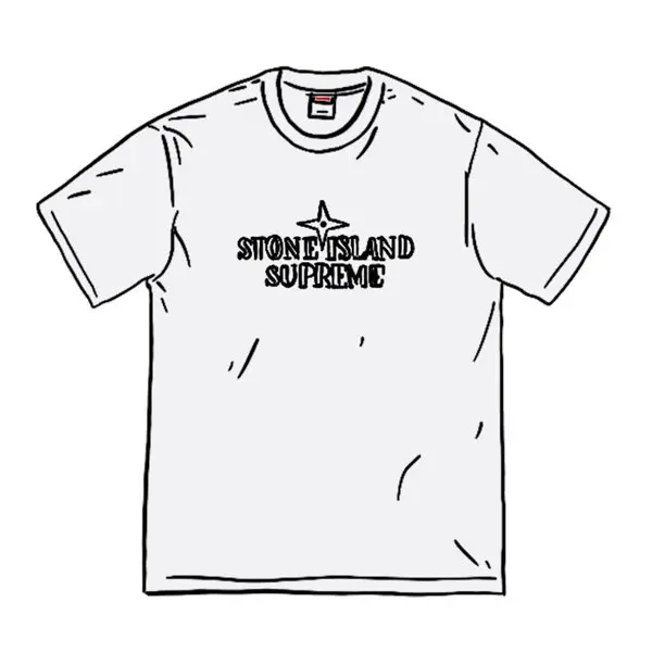 Supreme Stone Island Embroidered Logo Short Sleeve Top - White