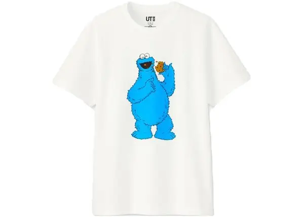KAWS X Uniqlo X Sesame Street Cookie Monster T-shirt - White
