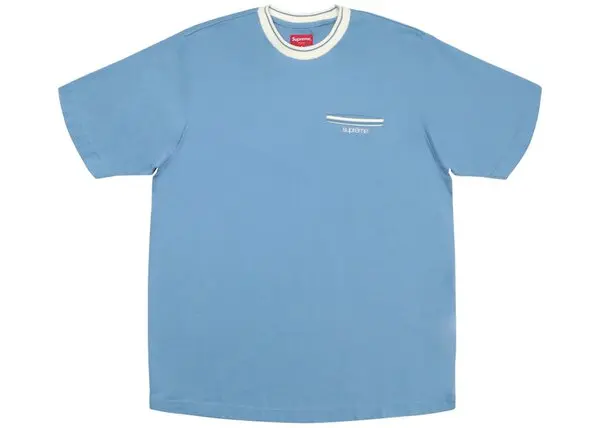Supreme Ribbed Pocket Tee Shirt - Slate