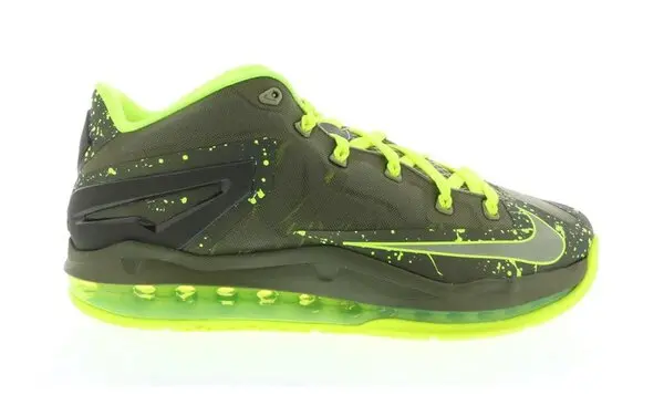 Nike Lebron 11 Low Dunkman Sneakers - Medium Khaki/volt/olive