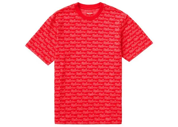 Supreme Stay Positive Jacquard Short Sleeve Top - Red
