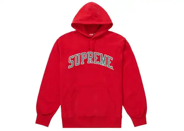 Supreme Stars Arc Hooded Sweatshirt - Red | Editorialist