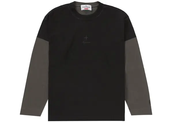 Supreme Stone Island Long Sleeve Top - Black