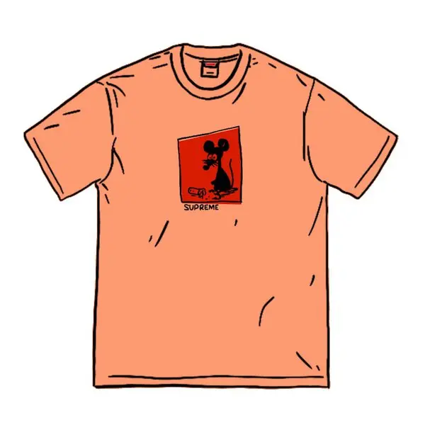 Supreme Mouse Tee Shirt - Peach