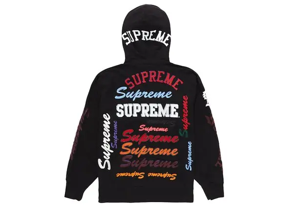 Supreme Logo Hooded Sweatshirt - Black