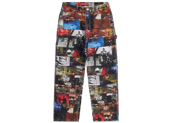 Supreme Nas And Dmx Collage Double Knee Denim Painter Pant