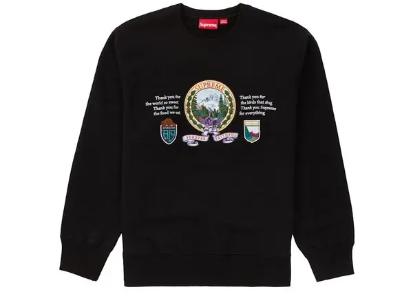 Supreme Mountain Crewneck Sweatshirt - Black