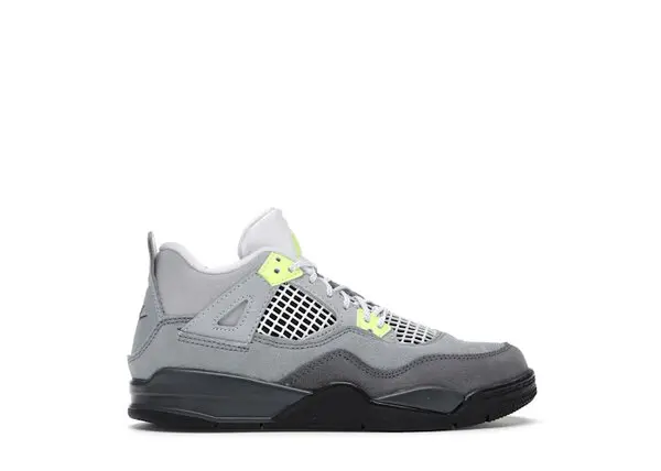 JORDAN 4 Retro Se 95 Neon Sneakers - Cool Grey/volt/wolf Grey