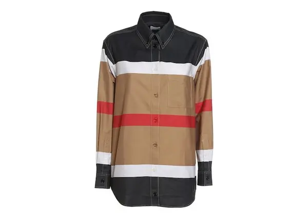 Burberry Ivanna Stripe Pattern Button-up Shirt - Beige