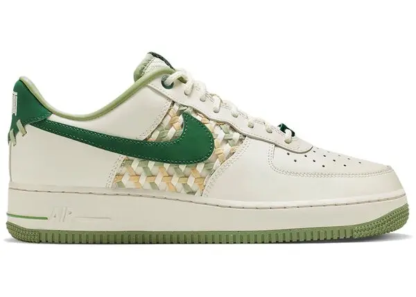 Nike Force 1 Low '07 Premium Sneakers With Woven Design - Sail/gorge Green/pistachio