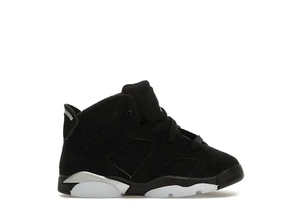 JORDAN 6 Retro Chrome Toddler Sneakers - Black/metallic Silver
