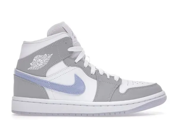 JORDAN 1 Mid Sneakers - White/aluminum/wolf Grey