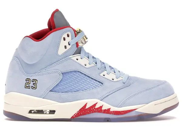 JORDAN 5 Retro Trophy Room Sneakers - Ice Blue/university Red/sail