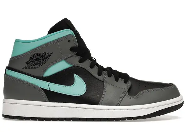 JORDAN 1 Mid Sneakers - Black/light Aqua/dark Smoke Grey