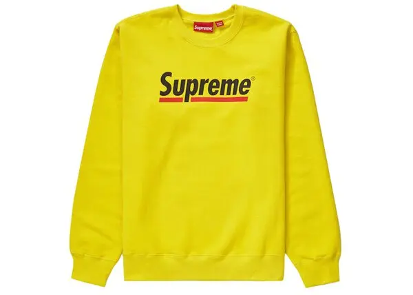 Supreme Underline Crewneck Sweatshirt - Lemon