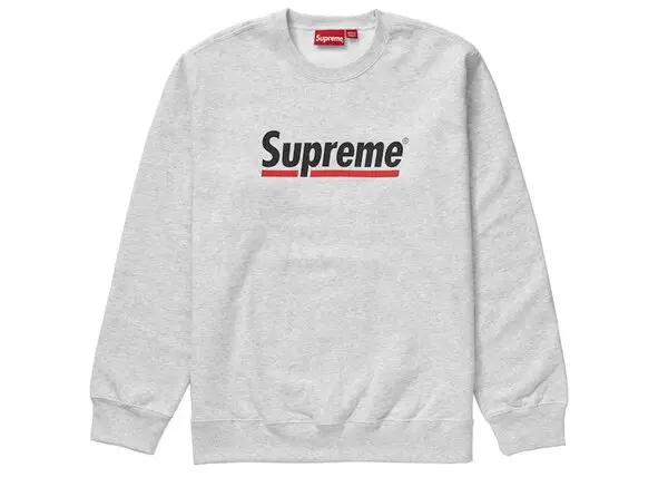 Supreme Underline Crewneck Sweatshirt - Ash Grey