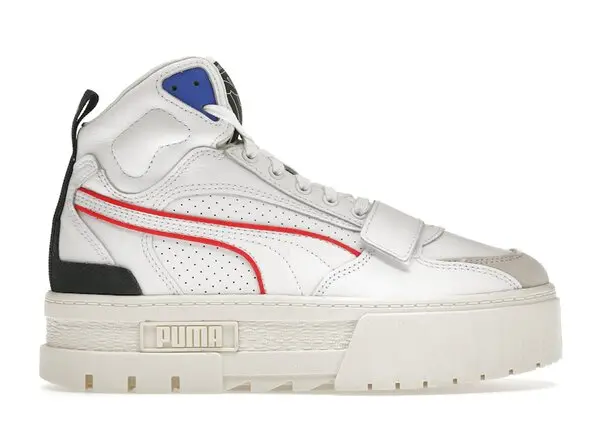 PUMA Mayze Mid High-top Sneakers - White/whisper White/blue