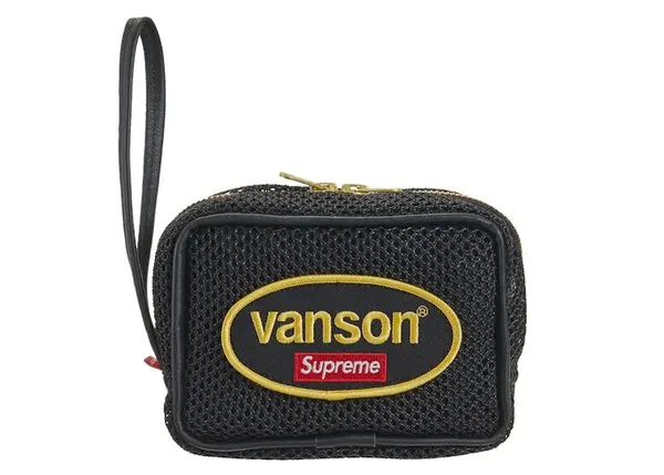 Supreme Vanson Leathers Cordura Mesh Wrist Bag - Black