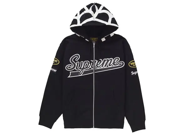 Supreme Vanson Leathers Spider Web Zip Up Hooded Sweatshirt