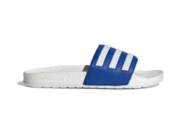 Adidas Adilette Boost Slides - White/royal Blue