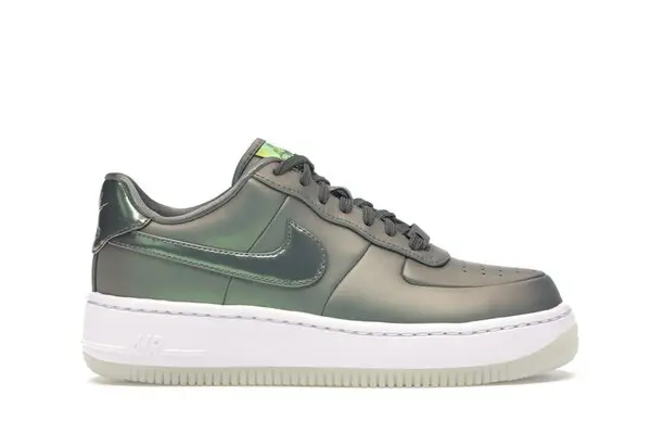 Nike Air Force 1 Upstep Low Shine Sneakers - Dark Stucco/white