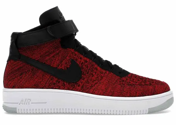 Nike Air Force 1 Ultra Flyknit Mid Sneakers - University Red/black/team Red