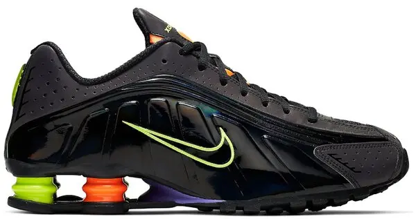 Nike Shox R4 Gel Sneakers - Black/volt/orange