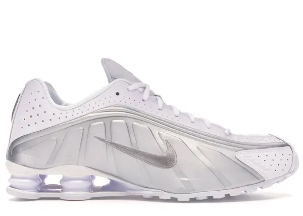 Nike Shox R4 Sneakers - White/metallic Silver/bright Crimson