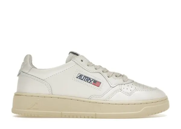 AUTRY Medalist Leather Low Sneakers - White/cream