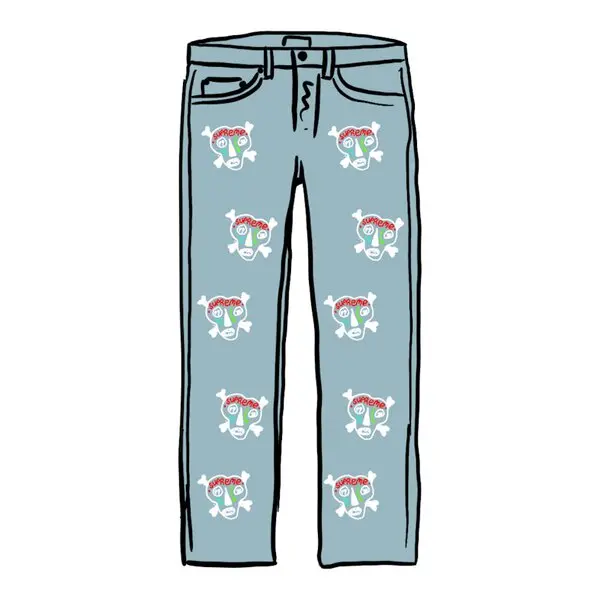 Supreme Clayton Patterson Skulls Embroidered Regular Jean