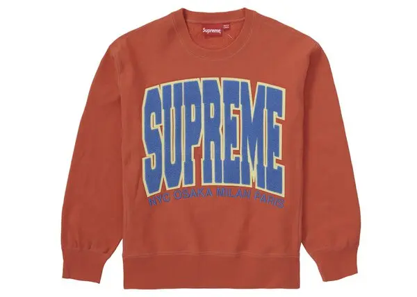 Supreme Cities Arc Crewneck Sweatshirt - Burnt Orange