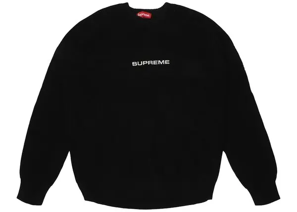 Supreme Chest Stripe Raglan Sweater - Black