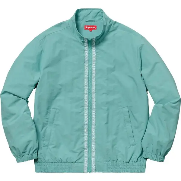 Supreme Classic Logo Taping Track Jacket - Pale Green
