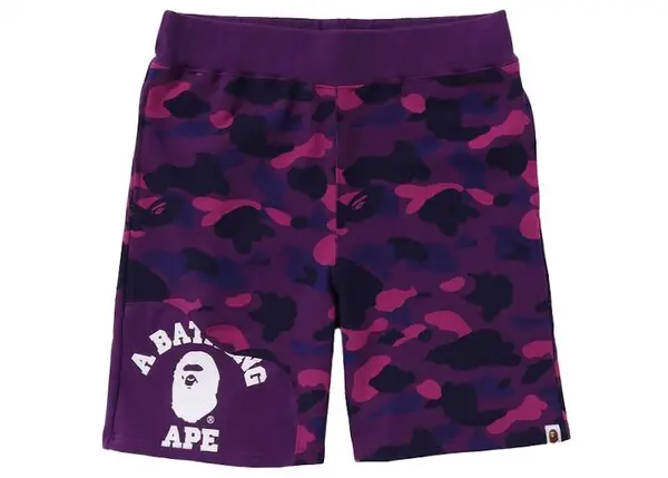 BAPE Camo Cutting Sweat Shorts - Purple