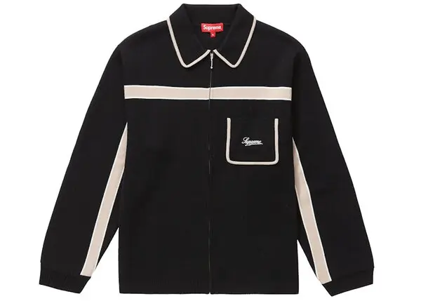 Supreme Chest Stripe Zip-up Cardigan