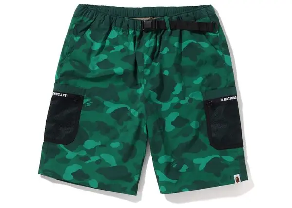 BAPE Camo Mesh Pocket Shorts - Green