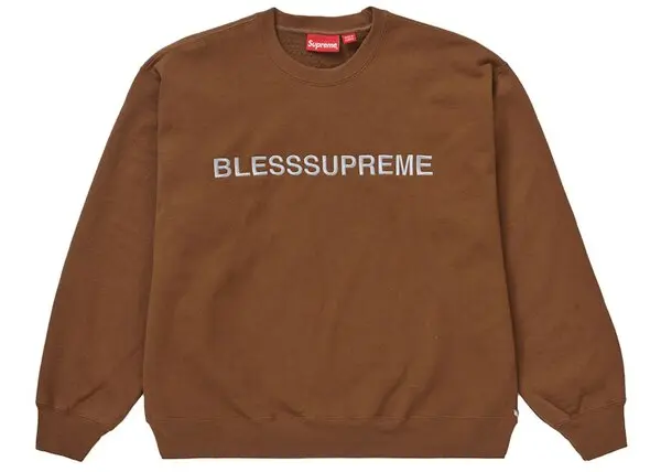 Supreme Bless Crewneck Sweatshirt - Brown