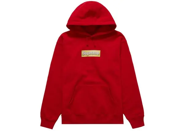 Supreme Bling Box Logo Hooded Sweatshirt - Red