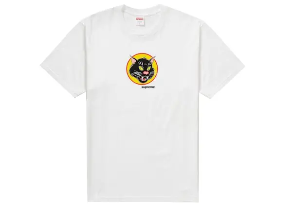 Supreme Black Cat Tee Shirt - White