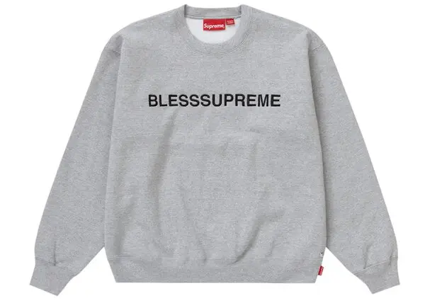 Supreme Bless Crewneck Sweatshirt - Heather Grey