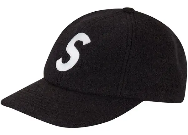 Supreme Boiled Wool S Logo 6-panel Cap - Black