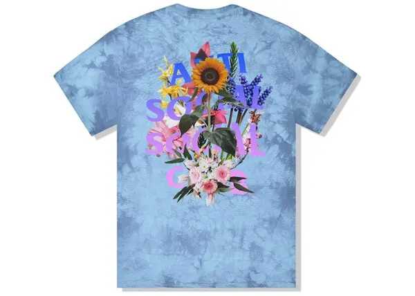 ANTI SOCIAL SOCIAL CLUB Bouquet For The Old Days T-shirt - Blue Tie Dye