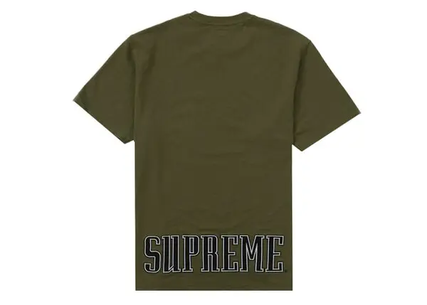 Supreme Contrast Appliqué Short Sleeve Top - Olive