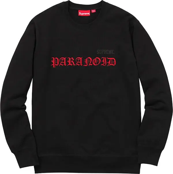 Supreme Sabbath Paranoid Crewneck Sweatshirt - Black