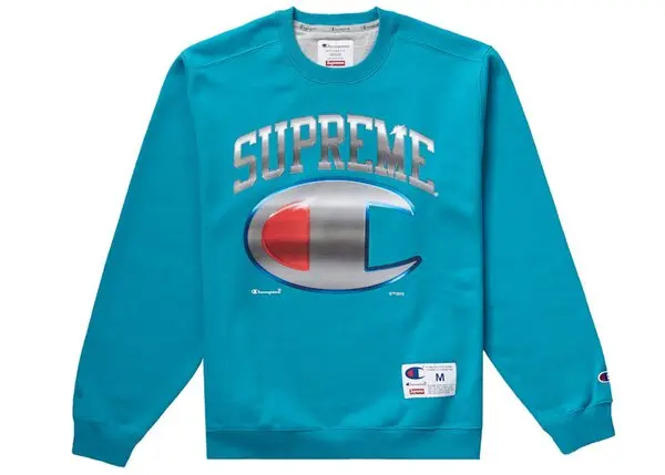 Supreme Champion Chrome Crewneck Sweatshirt - Dark Teal