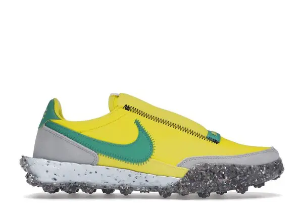 Nike Waffle Racer Crater Sneakers - Yellow Strike/photon Dust/chambray Blue