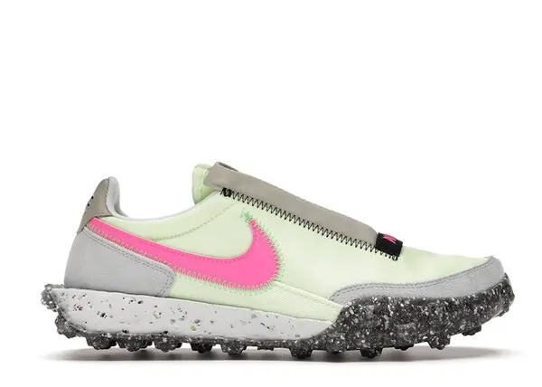 Nike Waffle Racer Crater Sneakers - Barely Volt/black/poison Green