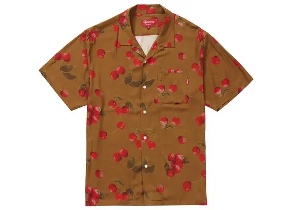 Supreme Cherry Rayon S/S Shirt - Brown | Editorialist